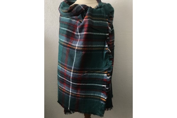 Echarpe plaid verte femme homme