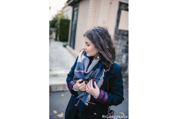 Grosse écharpe plaid hiver